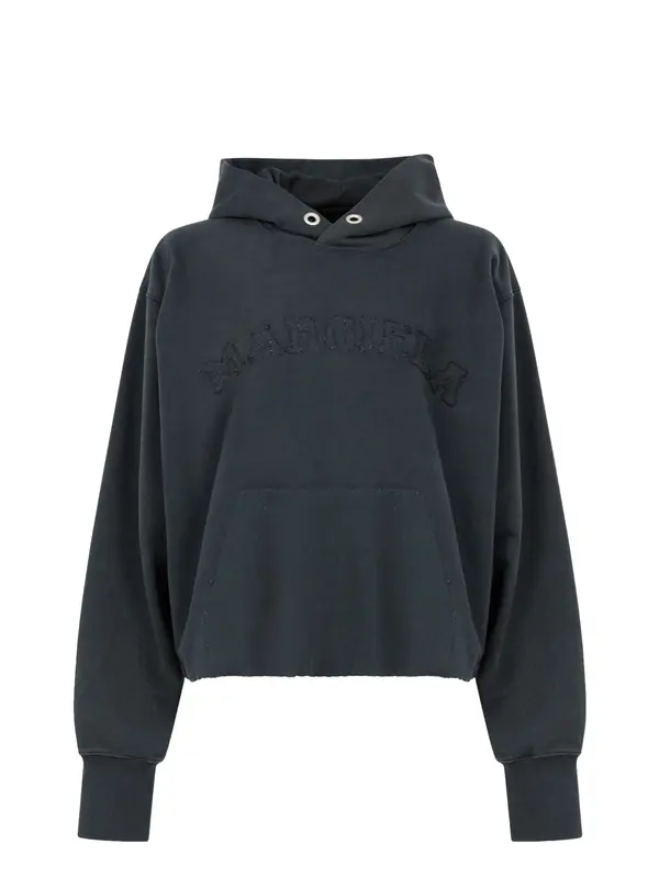 MAISON MARGIELA Logo-embroidered Hoodie - Grey