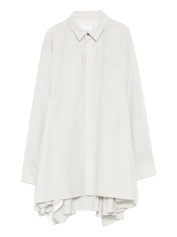 Sacai Shirt Mini Dress - Neutrals