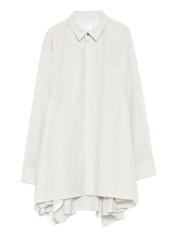 Sacai Shirt Mini Dress - Neutrals