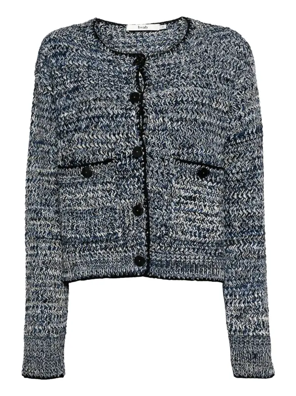B+AB Button-up Cotton-blend Cardigan - Blue
