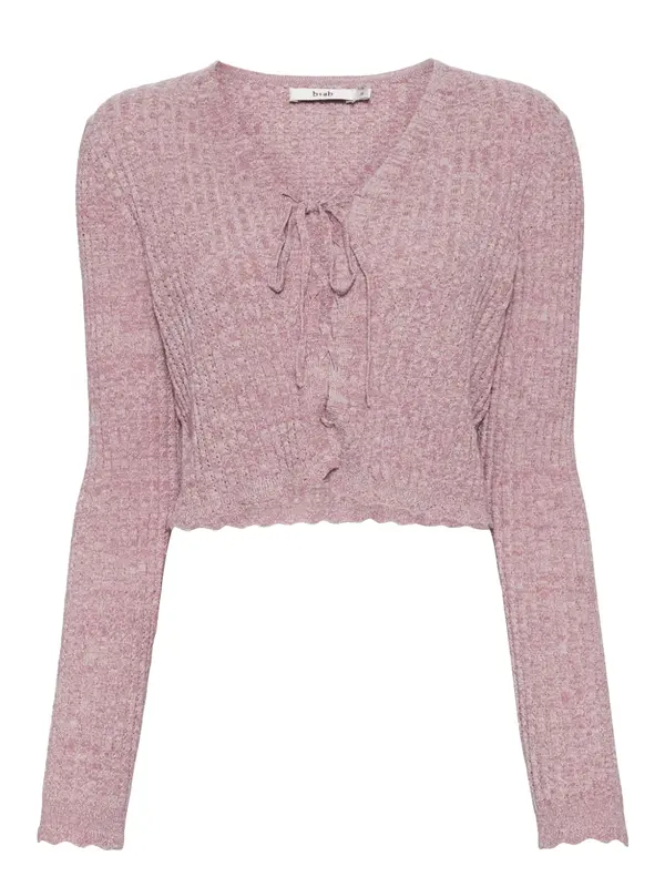 B+AB Cropped Wool-blend Cardigan - Pink