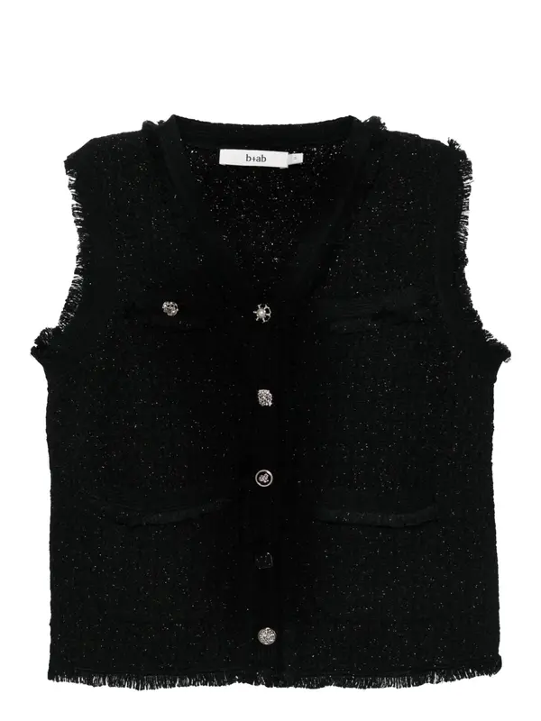 B+AB Button-up Cardigan Vest - Black