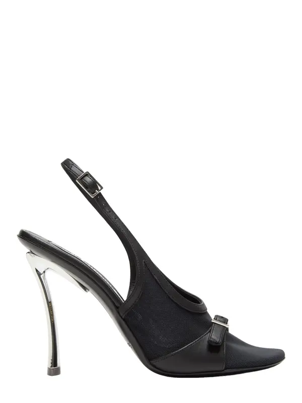 Acne Studios Mesh-panelled Slingback Sandals - Black