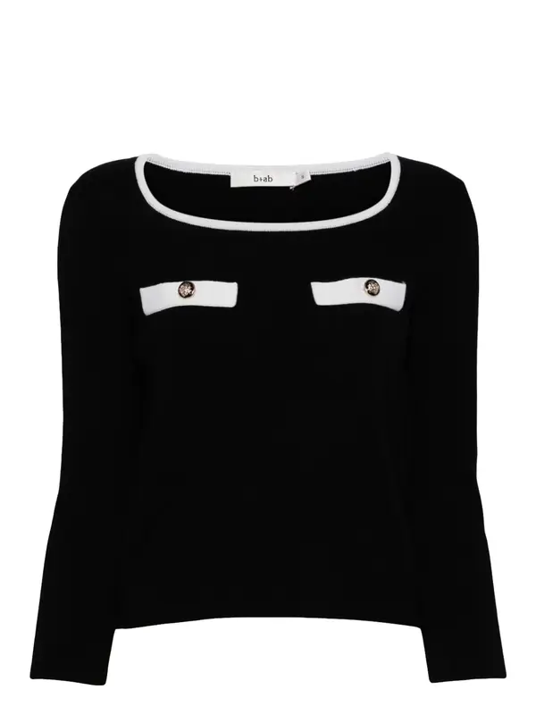 B+AB Round-neck Cropped Top - Black