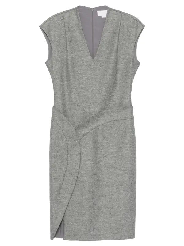 GENNY Mélange-effect Midi Dress - Grey