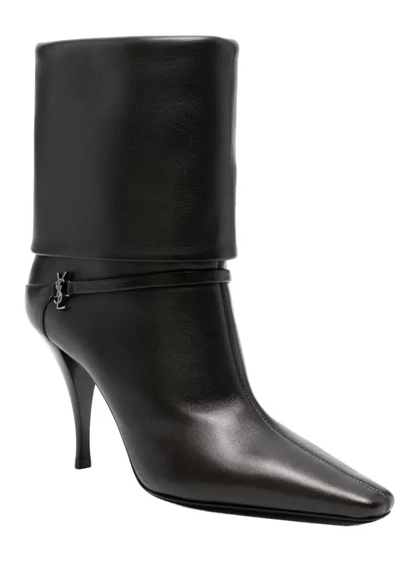 Saint Laurent 85mm Folded Boots - Black