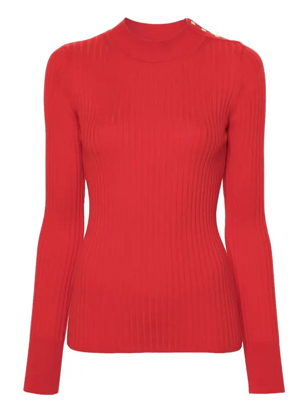 FORTE_FORTE Wool Ribbed Jumper - Red