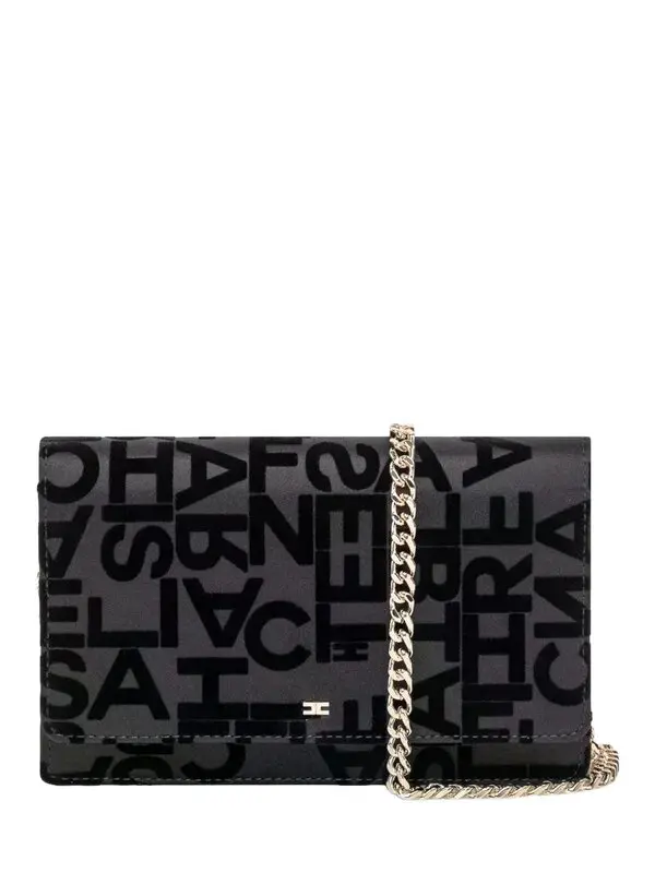Elisabetta Franchi Logo Clutch - Black