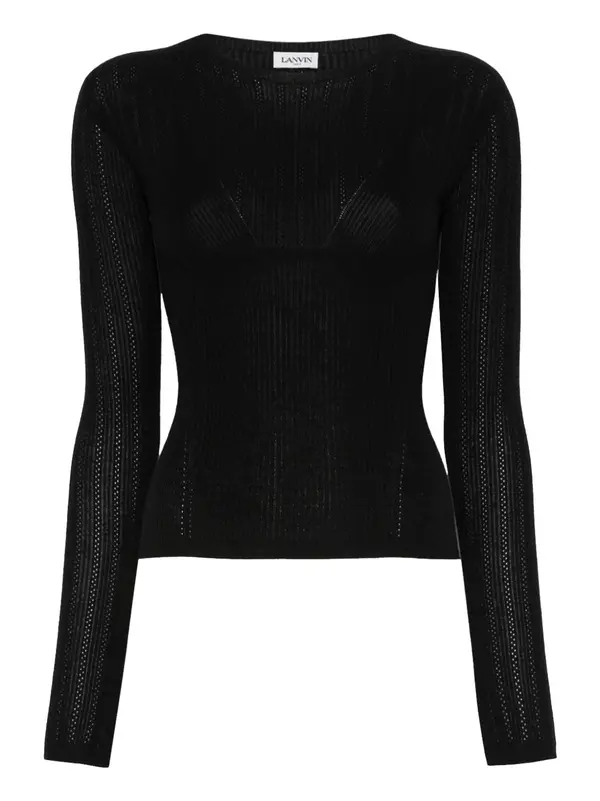 LANVIN Ribbed-knit Jumper - Black