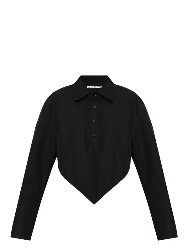 Alexander Wang Pointed Organic-cotton Shirt - Black