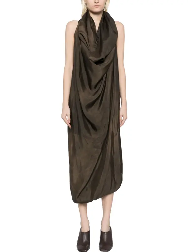 UMA WANG Amone Halterneck Dress - Brown
