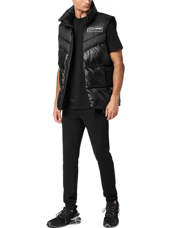 PLEIN SPORT Panelled Gilet - Black