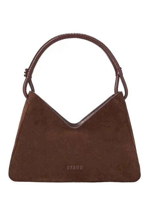 Staud Valerie Suede Shoulder Bag - Mahogany