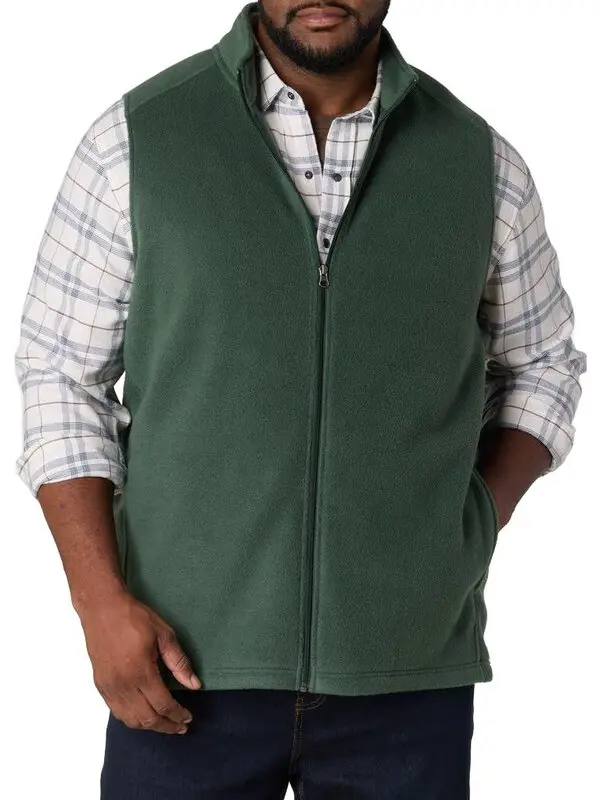 HARBOR BAY BY DXL Polar Fleece Vest - Green