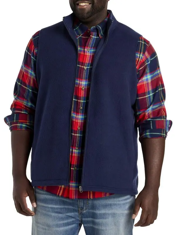 HARBOR BAY BY DXL Polar Fleece Vest - Navy