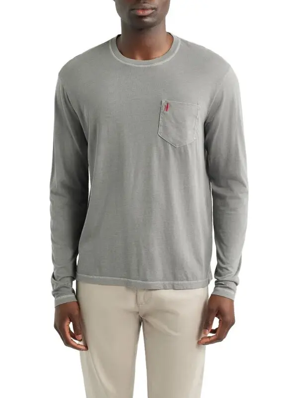 Johnnie-o Brennan 2.0 Long Sleeve Pocket T-shirt - Washed Black
