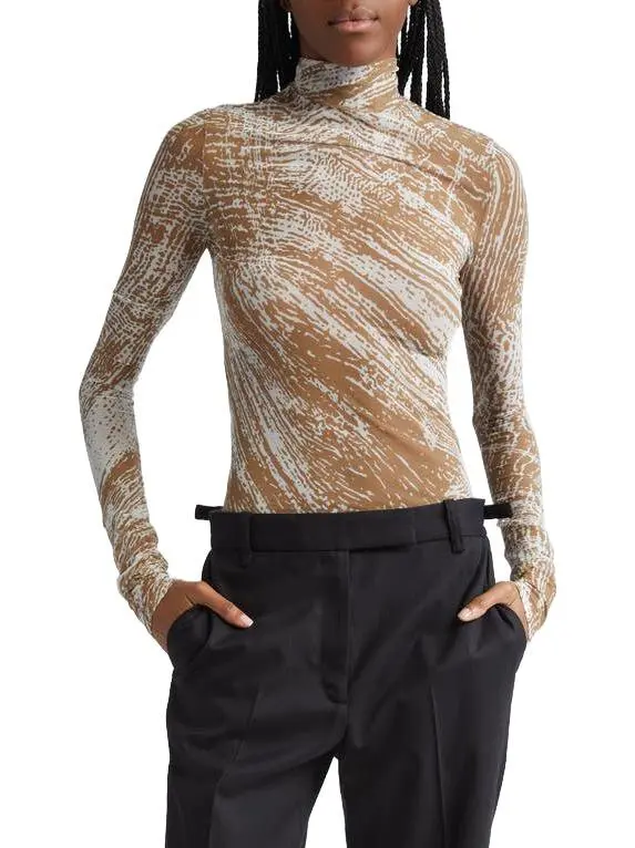 Proenza Schouler Rio Long Sleeve Tulle Top - Wood