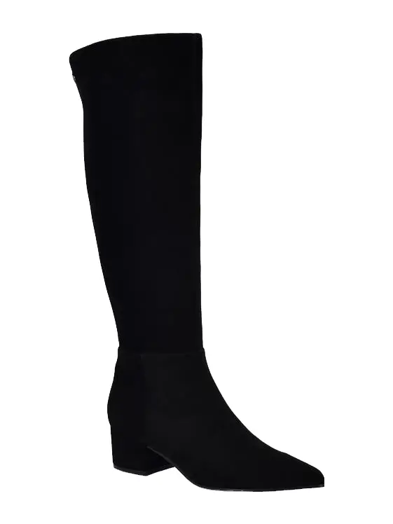 Nine West Morgin Pointed Toe Knee High Boots - Black Suede