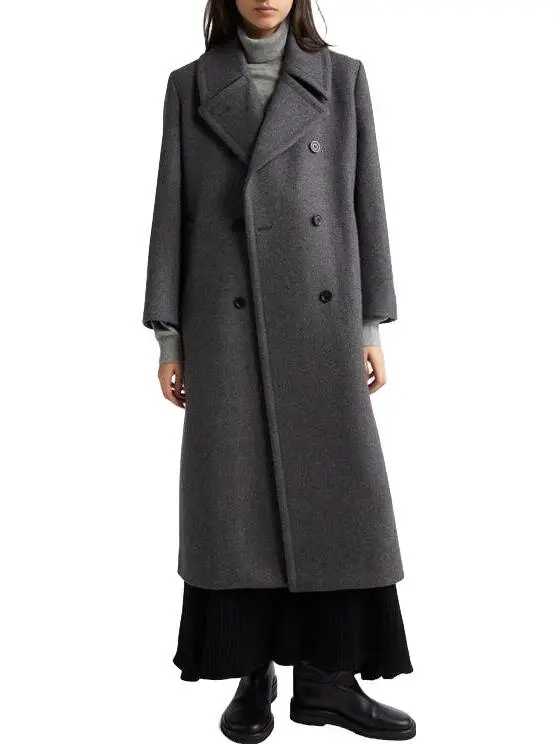 Johnstons Of Elgin Double-breasted Wool Coat - Grey