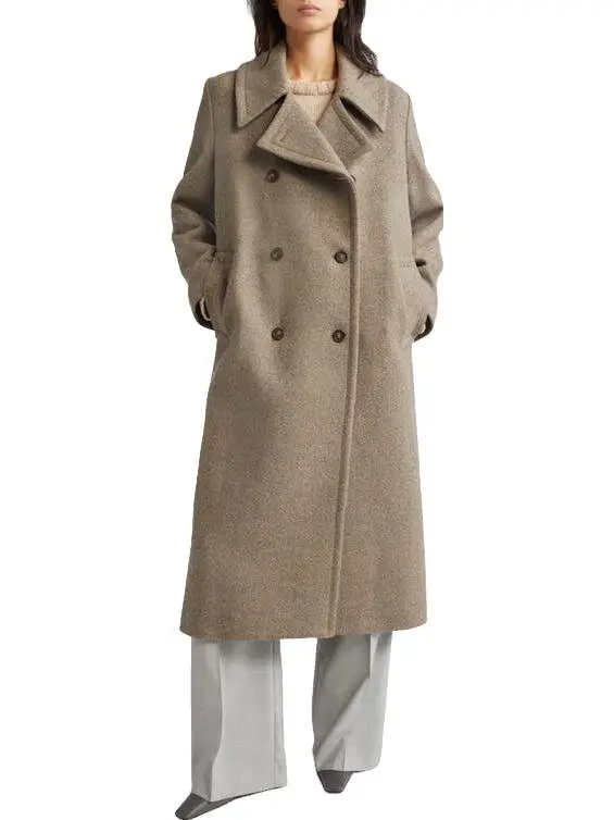 Johnstons Of Elgin Double-breasted Wool Coat - Partridge Tweed Herringbone