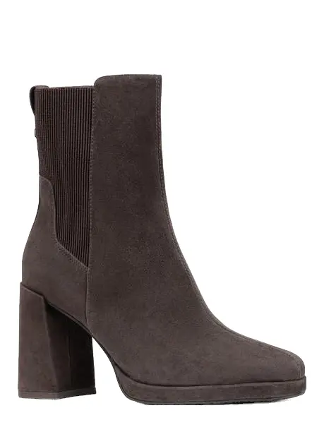DONALD PLINER Rosemary Suede Platform Bootie - Dark Brown