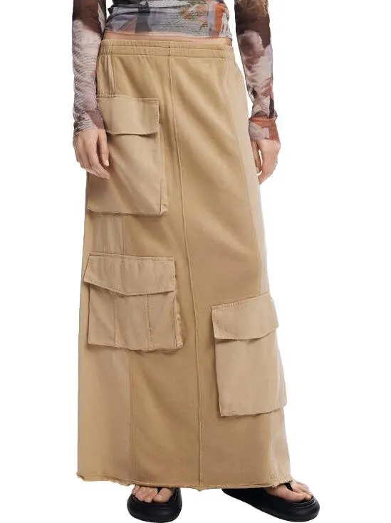 Desigual Fal Preston Cargo Maxi Skirt - Brown