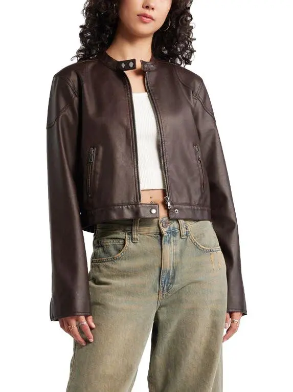 Bp. Faux Leather Jacket - Brown