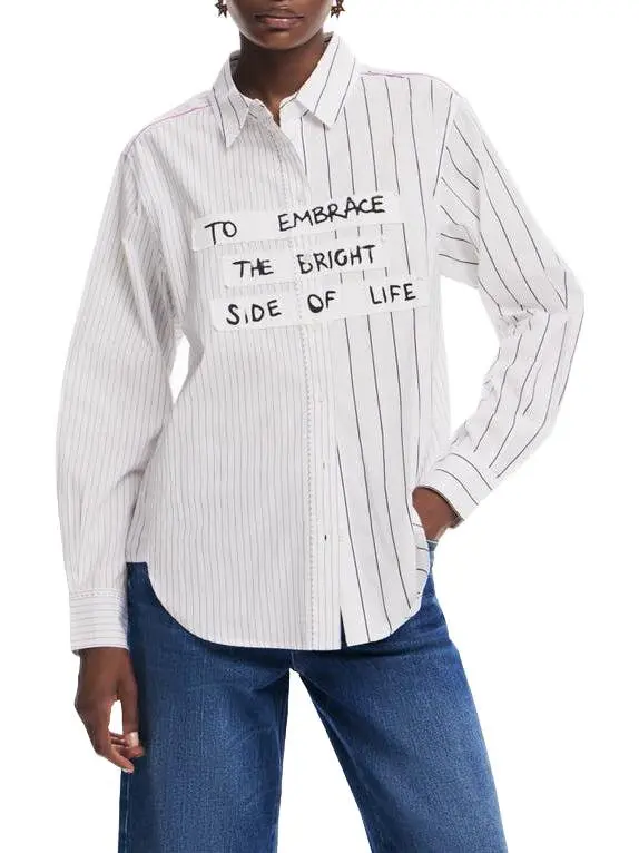 Desigual Yokohama Mixed Stripe Shirt - White