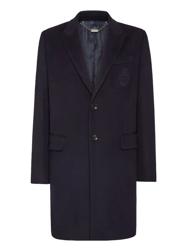 BILLIONAIRE Logo-embroidered Tailored Coat - Blue