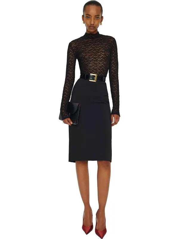 REFORMATION Nell Knit Top - Black
