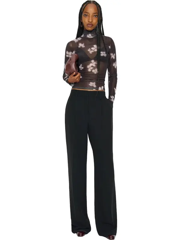 REFORMATION Nell Knit Top - Black
