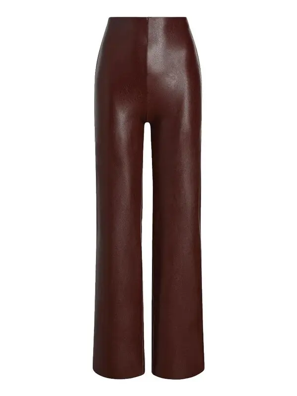 Commando Faux-leather Wide-leg Pants - Oxblood