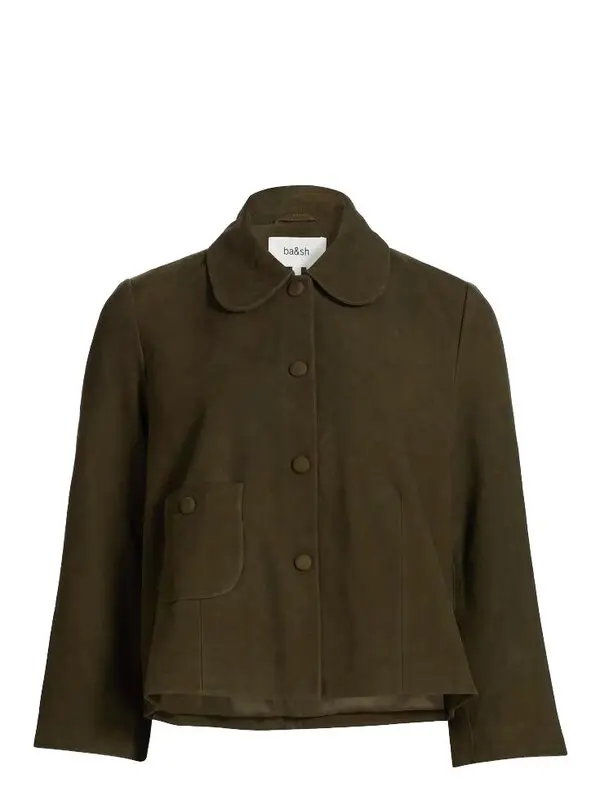Ba&sh Milos Leather Jacket - Khaki