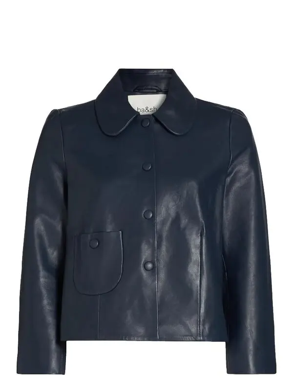Ba&sh Milos Leather Jacket - Marine