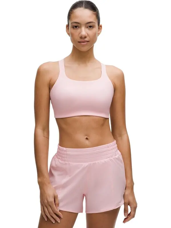 Lululemon Ultralu Square-neck Workout Bra - Blush Quartz