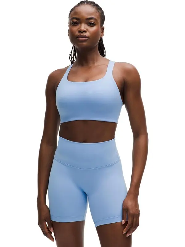 Lululemon Ultralu Square-neck Workout Bra - Sinatra Blue