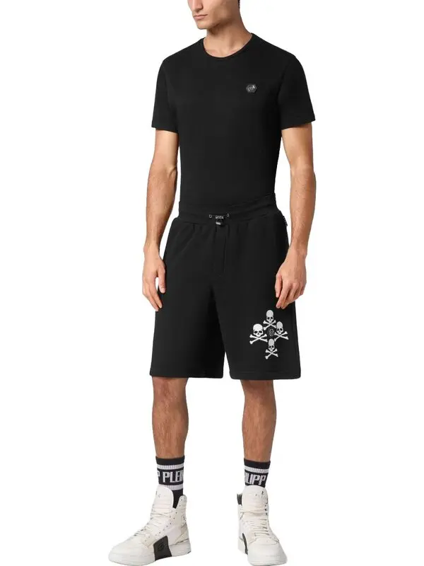 Philipp Plein Skull-print Knee-length Shorts - Black