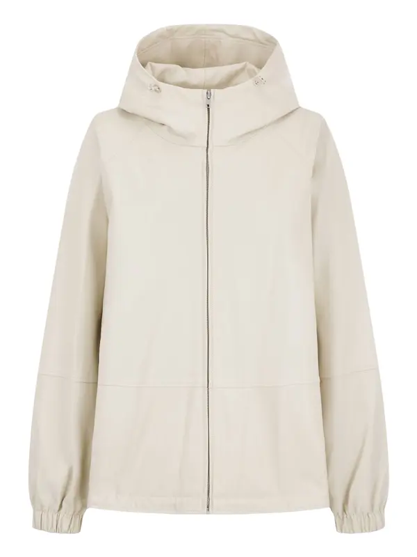 STUDIO TOMBOY Hooded Faux-leather Jacket - Neutrals
