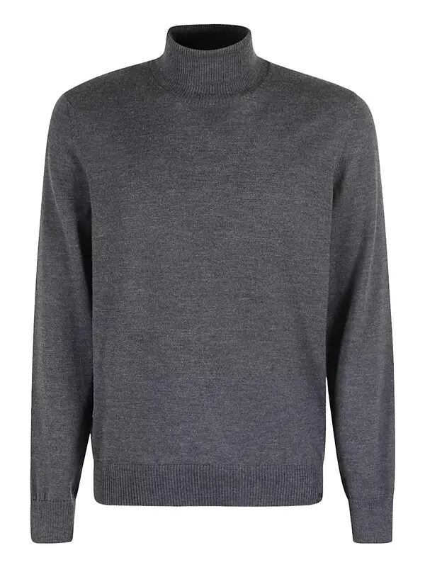 FAY Roll-neck Sweater - Grey