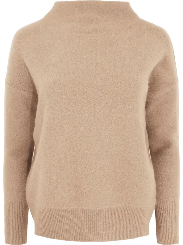 Vince Funnel-neck Cashmere Jumper - Neutrals