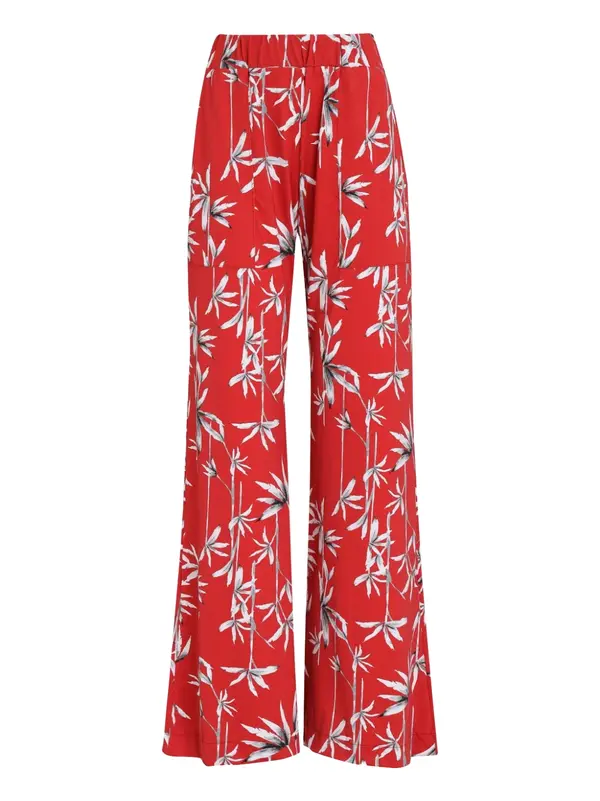 BRIGITTE Bamboo-print Trousers - Red