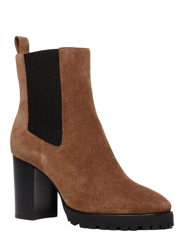 Paige Izzy Stretch Block Heel Ankle Boots - Truffle