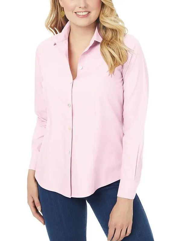 Foxcroft Dianna Cotton Non-iron Shirt - Chambray Pink