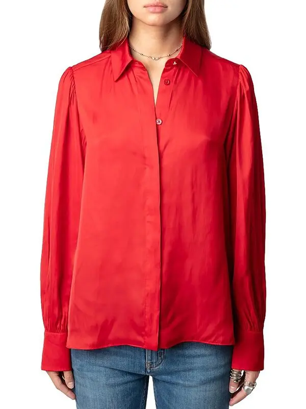Zadig&Voltaire Trenta Satin Shirt - Cerise