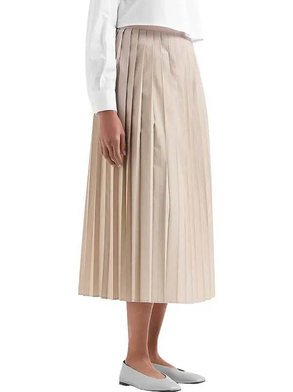 Emporio Armani Pleated Midi Skirt - Beige