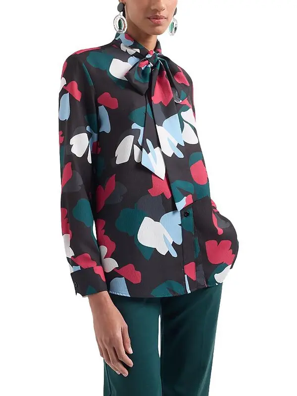 Emporio Armani Tie Neck Blouse - Raspberry