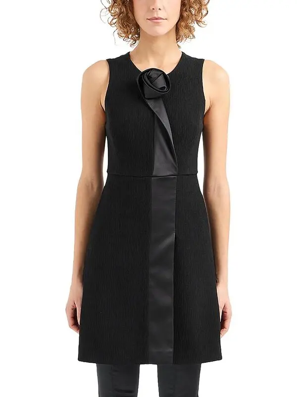 Emporio Armani Rosette Trim Dress - Black
