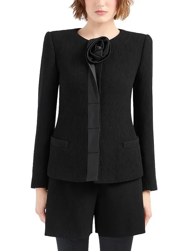 Emporio Armani Rosette Tech Weave Jacket - Black