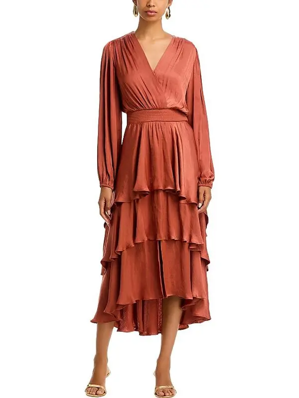 Steve Madden Bei Asymmetric Midi Dress - Copper