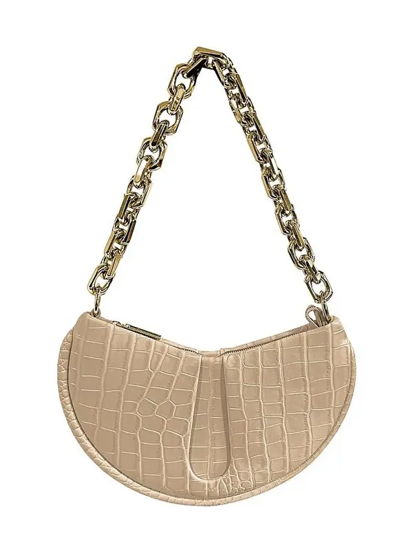 THEMOIRE Ebe Croco Shoulder Bag - Praline